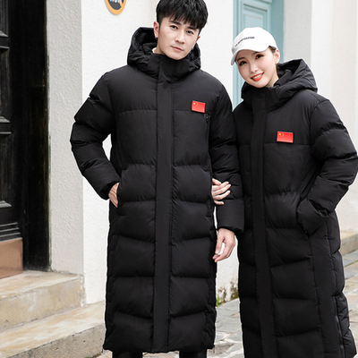 冬季棉大衣连帽加厚保暖过膝棉服