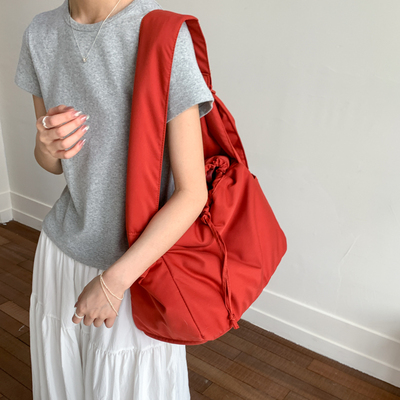 日系户外抽绳大容量托特包