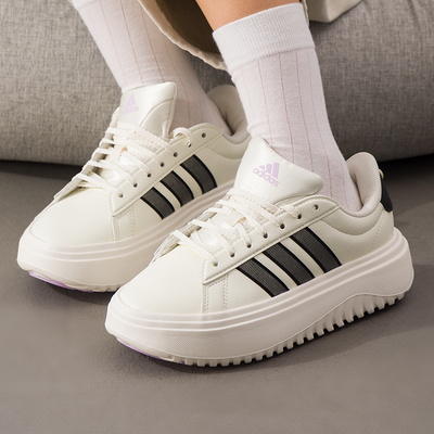 阿迪达斯厚底低帮板鞋女鞋春季新款轻便网球鞋运动鞋休闲鞋JS1832