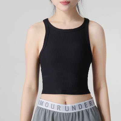 UA安德玛黑色跑步背心女装健身训练服透气无袖T恤运动服女士上衣