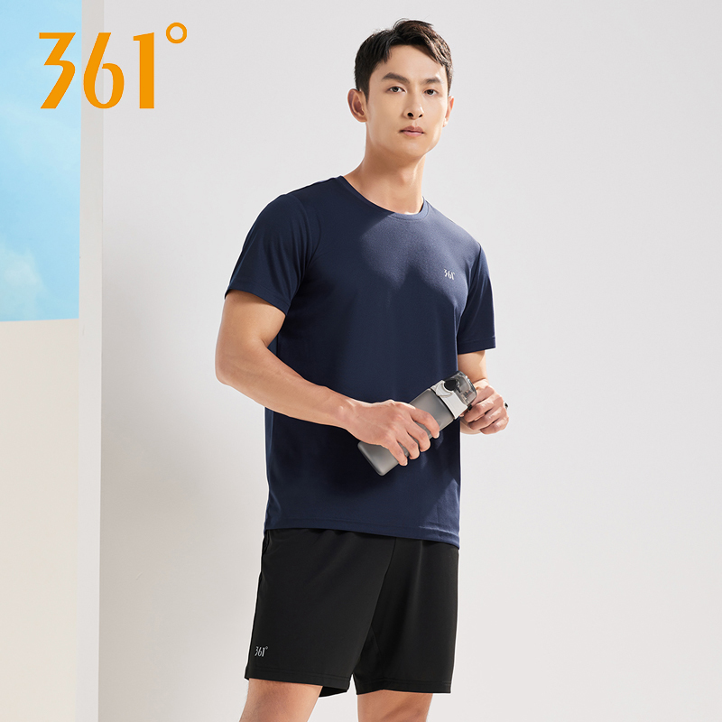361男士运动套装2023秋季新款圆领透气T恤宽松短袖健身跑步服男款_虎窝淘