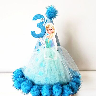 冰雪奇缘艾莎女王公主孩子生日帽
