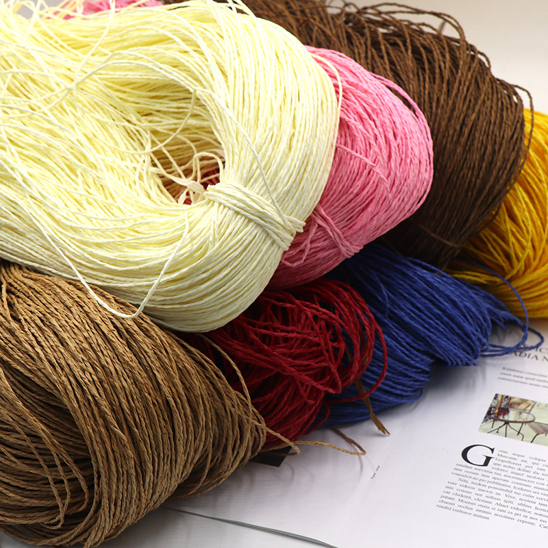 1公斤彩色儿童拉菲双股细纸绳画幼儿园手工diy制作编织包装绳子_虎窝淘