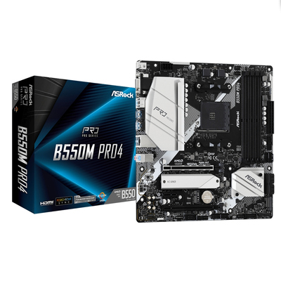 华擎B550M Pro4台式机主板am4支持3500 4750 5700 5950xcpu处理器