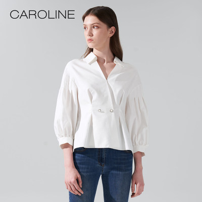 CAROLINE/卡洛琳灯笼袖衬衫上衣2021秋季专柜正品N645201B-1-2180