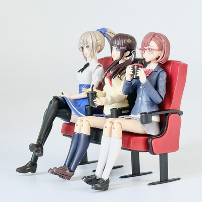 山田化学1/12比例微缩手办摆件可拼接电影椅子电影院场景搭配道具