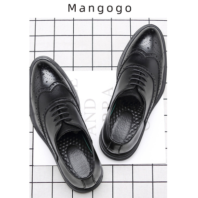 Mangogo布洛克雕花正装男鞋