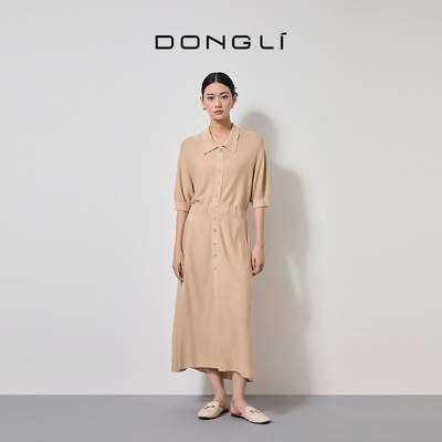 东黎气质简约连衣裙丝绒