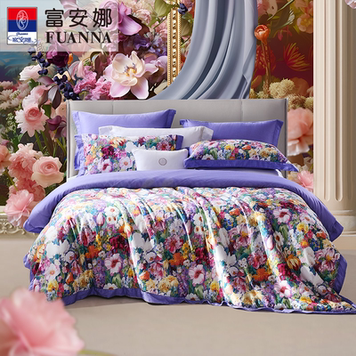 富安娜纯棉四件套床单被套四季