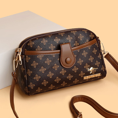 女士单肩斜挎包经典印花实用小方包新款简约百搭零钱包手机包批发