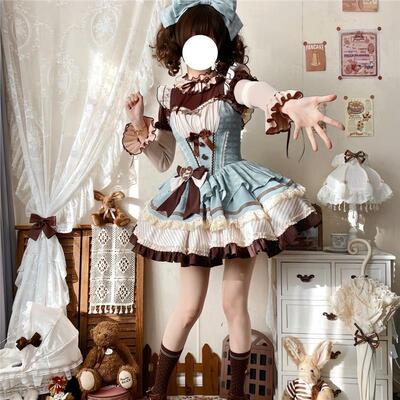 薄巧芙芙新年薄荷巧克力Lolita原创设计狗短doll感公主裙可爱洋装