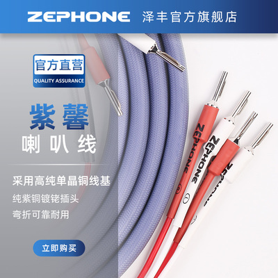 泽丰紫馨单晶铜香蕉喇叭线功放
