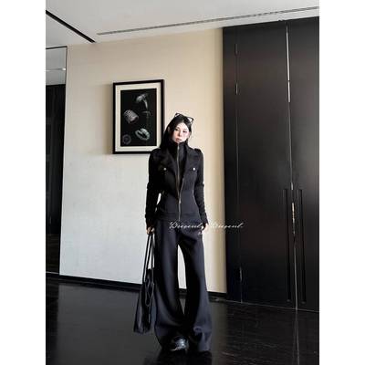 黑泽玄七2025冬季新款微胖显瘦设计感假两件银狐绒加厚外套套装女