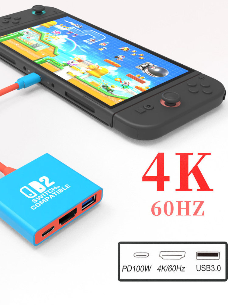 Switch2 Hub Type to HDMI Three-In-One Docking Station 4K60Hz Can Convert Video | Ali2BD - Smart ...
