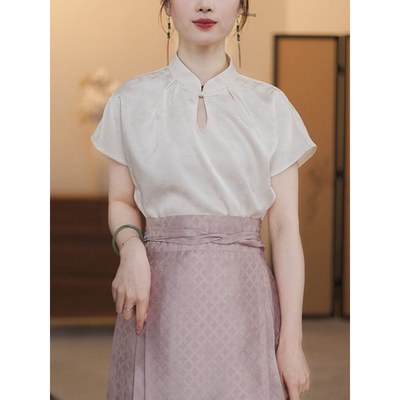 新中式国风气质短袖衬衫1137