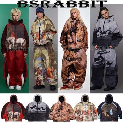 BSRABBIT韩国滑雪裤防水拉链单板