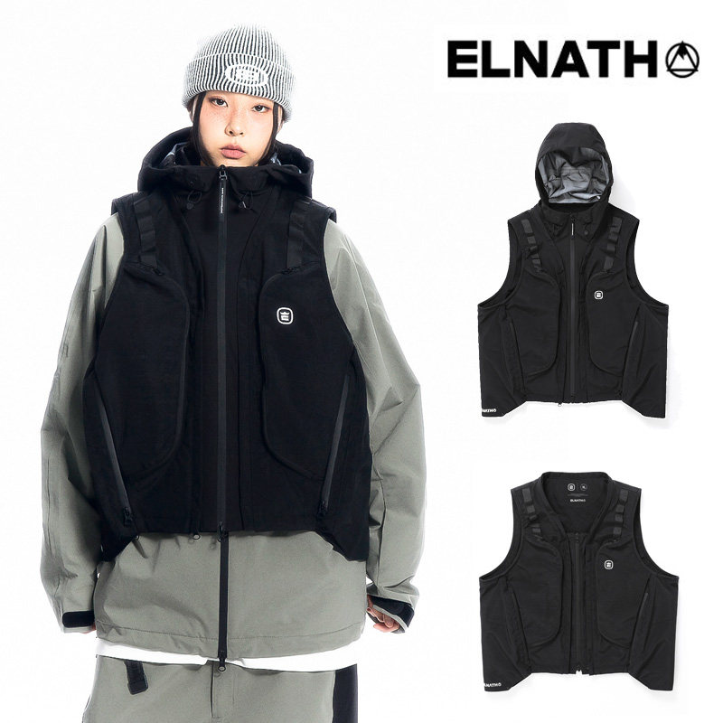2526ELNATH韩国滑雪服马甲防水防风衣男女款单板双板拉链保暖3L