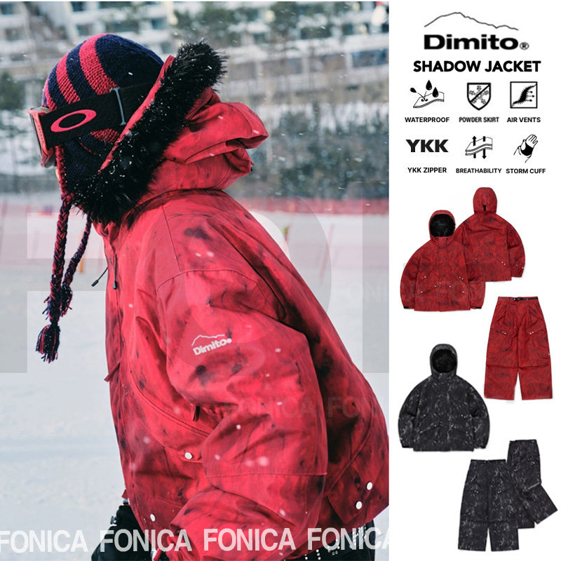 2526DIMITO韩国滑雪服衣男女款单板防水防风耐磨SHADOW加棉保暖