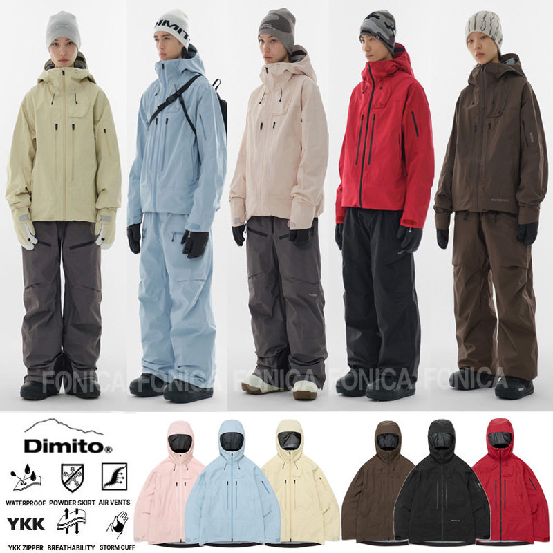 2526DIMITO专业滑雪服韩国单板双板男女款防水连帽VTX开衫3L
