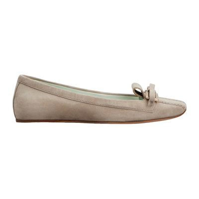 RogerVivier/罗杰维维亚女士莫卡辛鞋麂皮蝴蝶结搭扣缎面鞋底新款