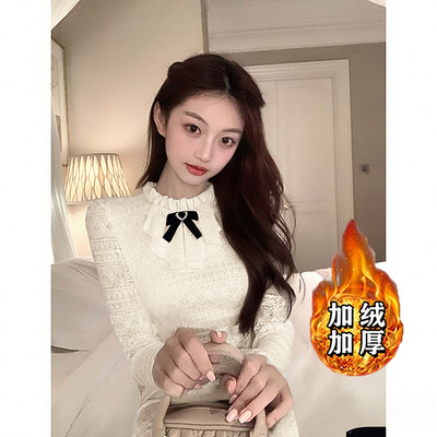 2025冬季新款加绒加厚时尚赫本风设计感名媛气质收腰连衣裙JT0247