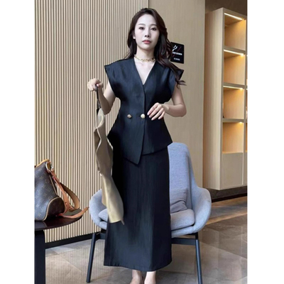 【有里布】2026春季新款法式赫本风气质套装裙夏季两件套D1594