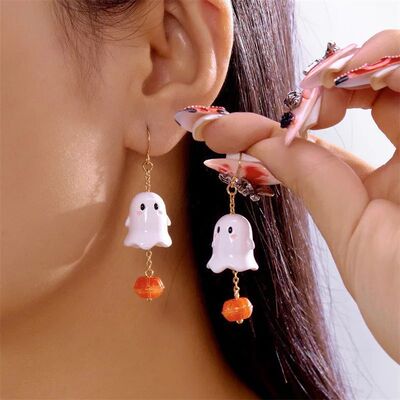 Halloween Skull Pumpkin Drop Earrings for Women Gothic Punk