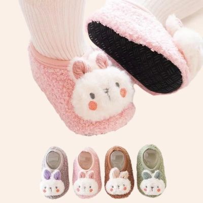 Autumn Winter Baby Slippers Toddler Plush Floor Sock Shoes C