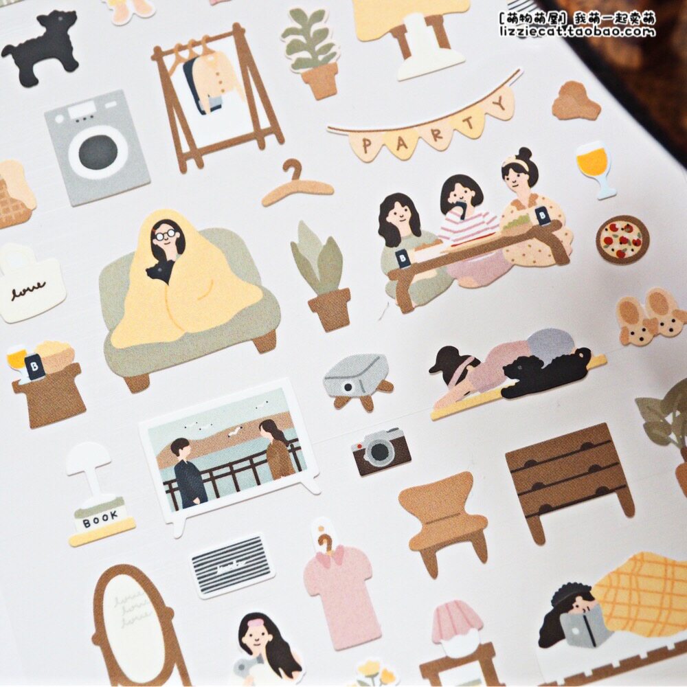 韩国suatelier 少女闺蜜女生vlog图书馆烘培独居手账装饰diy贴纸
