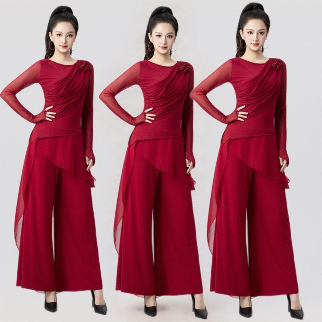 2026中国舞蹈练功服新款套装古典舞形体服飘逸阔腿裤广场舞现代舞