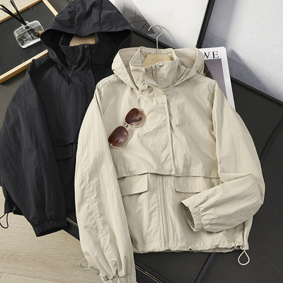 户外山系防风连帽冲锋衣工装外套