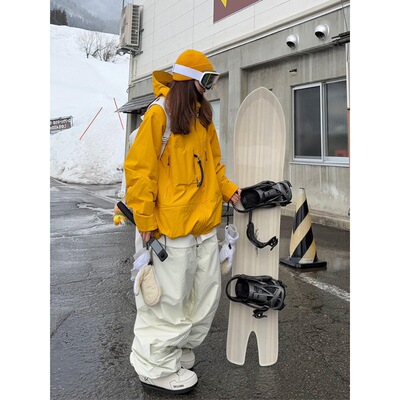 LDAB黄色滑雪服套装女2026秋冬新款户外防风防水专业保暖单板雪服