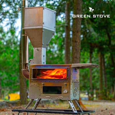绿炉Greenstove Hori5 Max Ti钛横炉户外颗粒柴火炉帐篷炉取暖炉