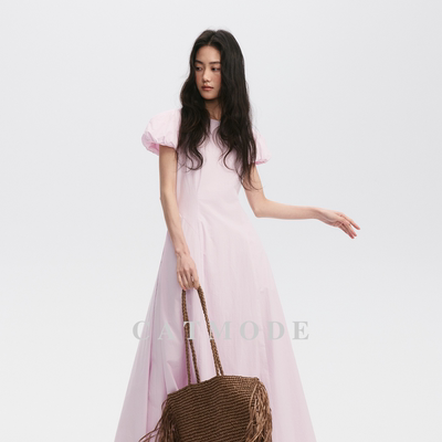 LION&CAT收腰泡泡袖连衣裙