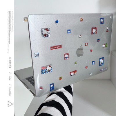 木悦kitty凯蒂猫2026款适用macbookair保护壳13.6寸m4苹果macbookpro套15笔记本电脑14寸6键盘膜air透明8硬97