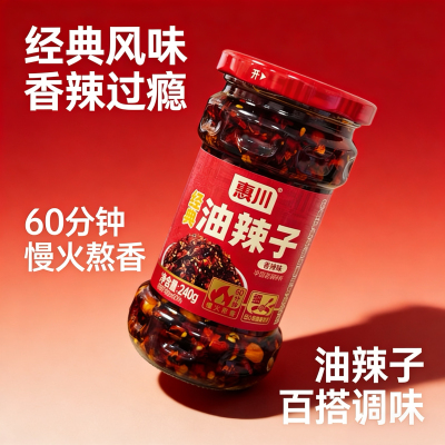 惠川经典油辣子240g地道四川红油凉皮拌菜油泼辣子调味上色辣椒酱