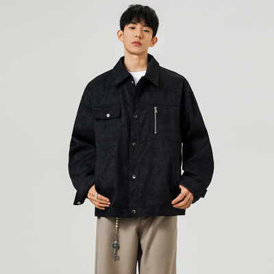 SMILEISLAND 春秋季新款美式复古皮夹克宽松情侣oversize外套