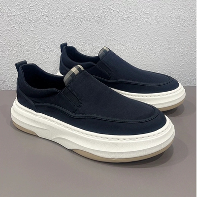 帕达索男鞋新款一脚蹬轻便软厚底懒人鞋透气乐福鞋休闲布鞋250308