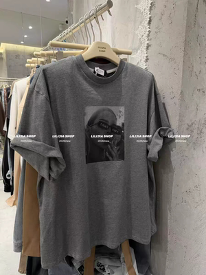 MH家 2026新款韩版时尚百搭印花圆领短袖T恤女宽松休闲上衣潮