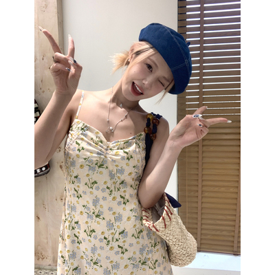 THREE GOOOD殷三吉 夏日甜茶小雏菊吊带连衣裙 DQ240106