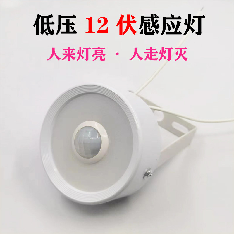 DC12V人体感应红外线轨道灯LED低压12伏太阳能电瓶户外运动器材