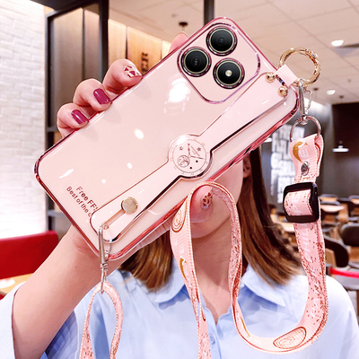 适用华为hi畅享80手机壳智选畅想80s腕带保护硅胶套JLG一AN00斜挎挂绳5g全包防摔wiko软女805g新款s5g可背带