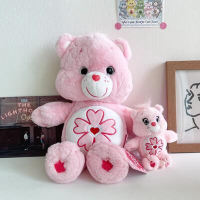 韩国代购carebears限定款樱花粉彩虹熊毛绒公仔玩偶生日礼物女