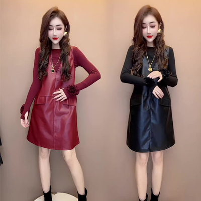 欧货时尚洋气小衫百搭连衣裙套装