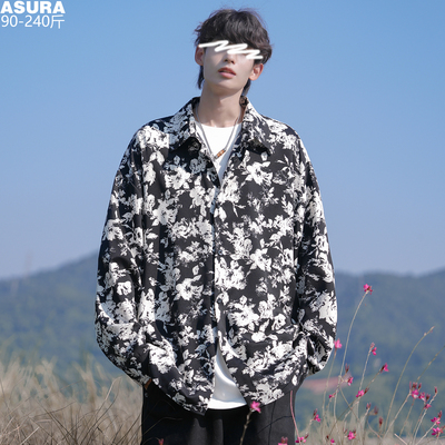 冰丝垂感碎花衬衫大码长袖外套