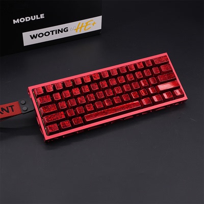 WOOTING 60HEV2满改-红镂空-冰霜红