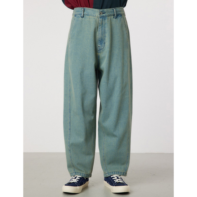 外贸拉链长裤水洗做旧四季牛仔裤