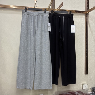 茜茜女皇8630正品早春季新时尚百搭休闲抽绳松紧高腰直筒阔腿长裤