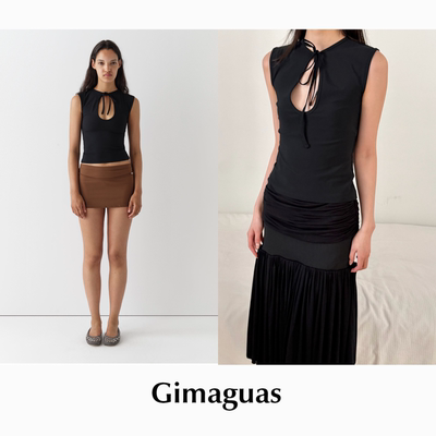 CETTCE 现货 Gimaguas 圆领无袖镂空系带针织修身背心上衣 Anis