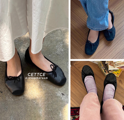 Reqins拼接芭蕾鞋平底鞋